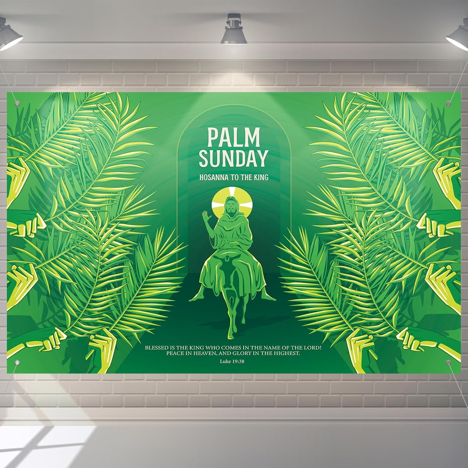 Palm Sunday Backdrop Banner with Message for Easter 71x43 Inch Palm ...