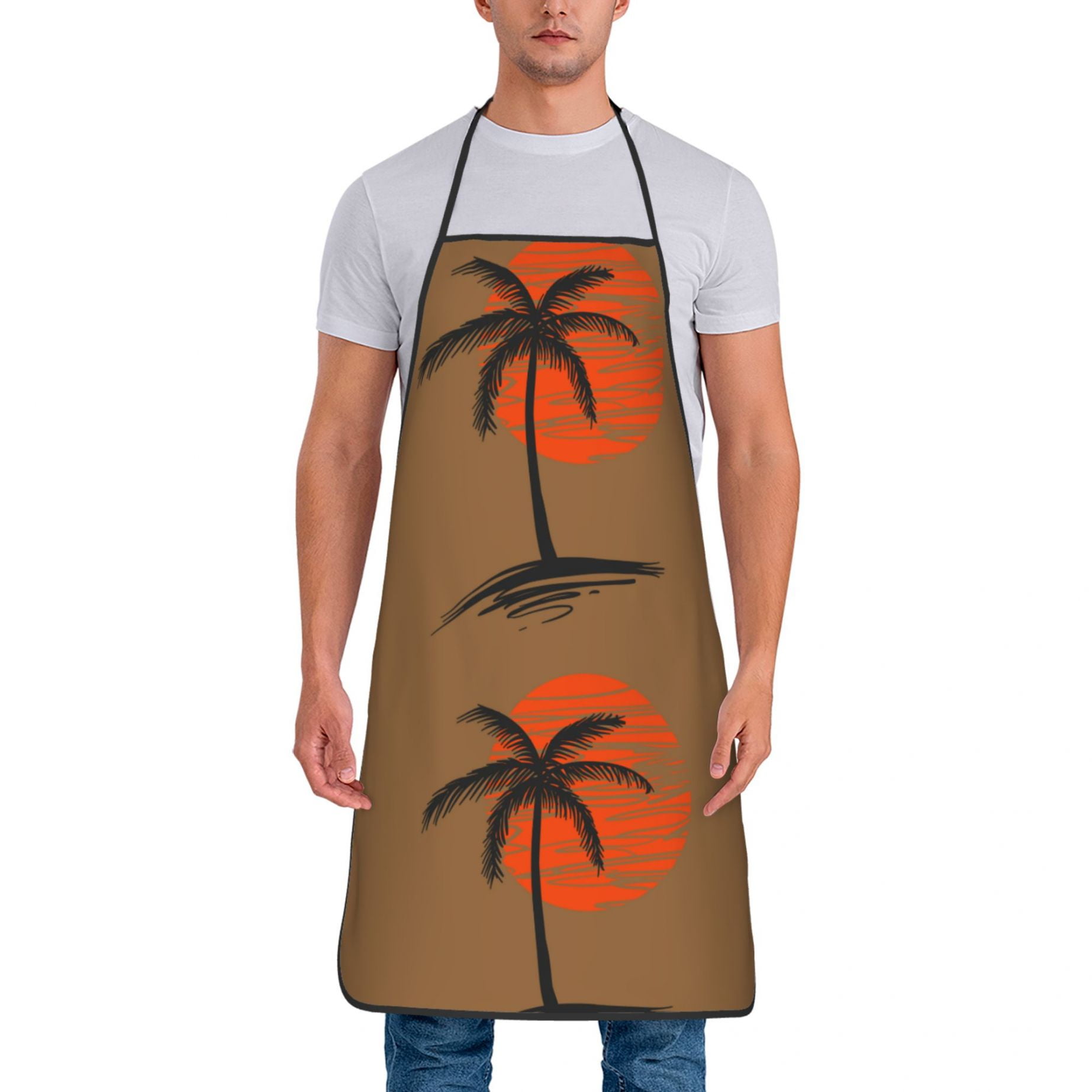 Palm Tree Aprons for Women Men Waterproof Apron Kitchen Chef Cooking ...