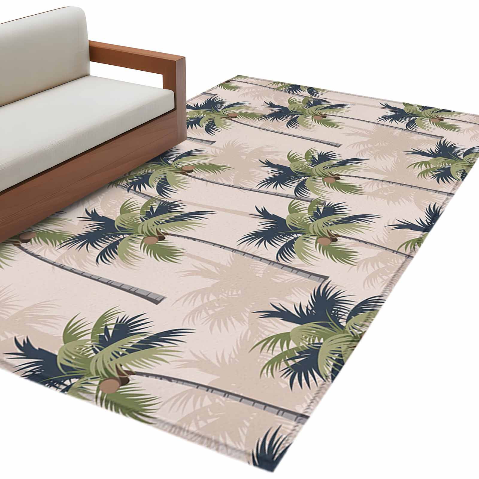Palm Tree Area Rug Washable 3x5 Entryway Rug Non-Slip Indoor Low Pile ...