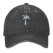 Men's Palm Tree Cap Snapback Trucker Hat, White/Yellow - Walmart.com