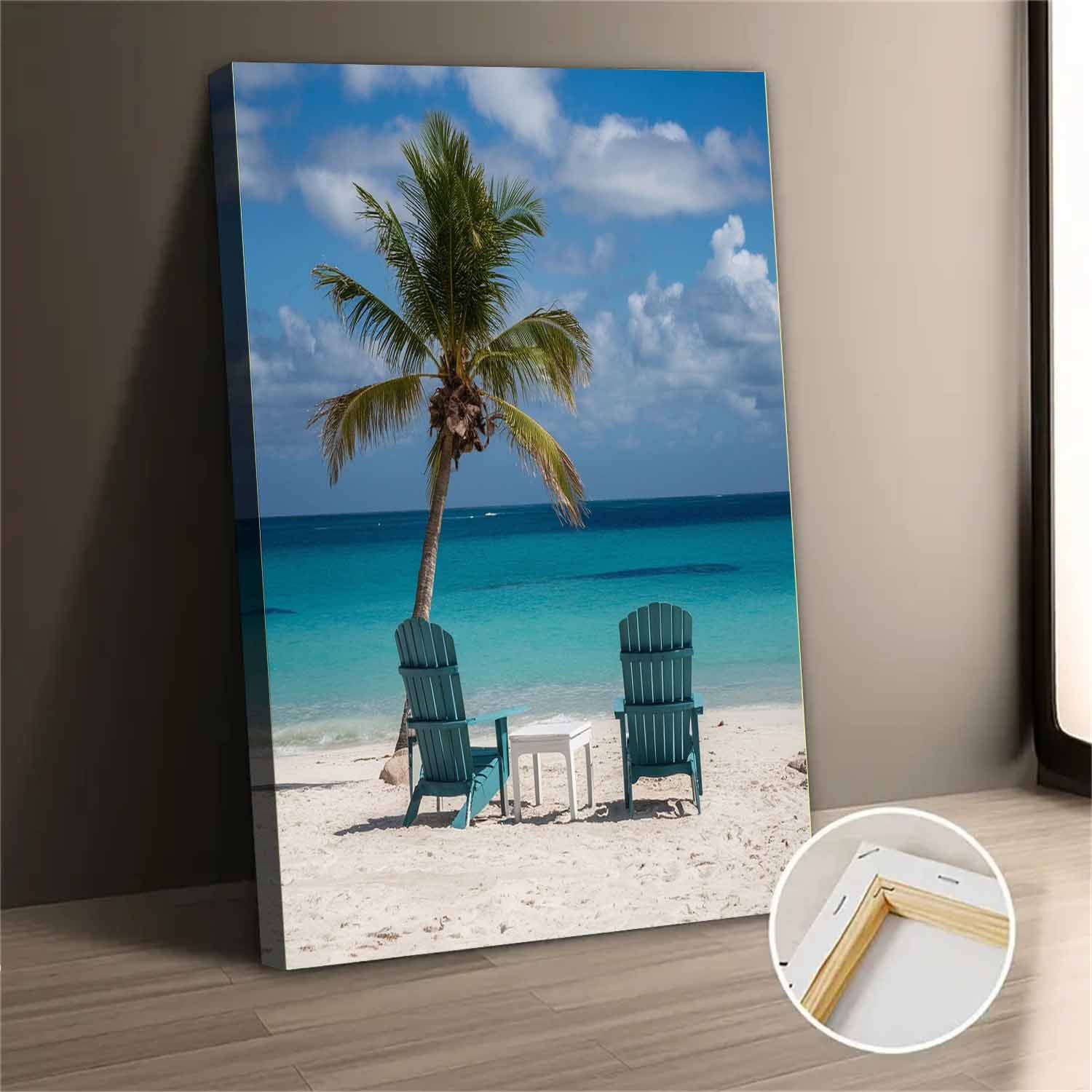 Palm Tree Beach Chairs Canvas Wall Art Print - Walmart.com
