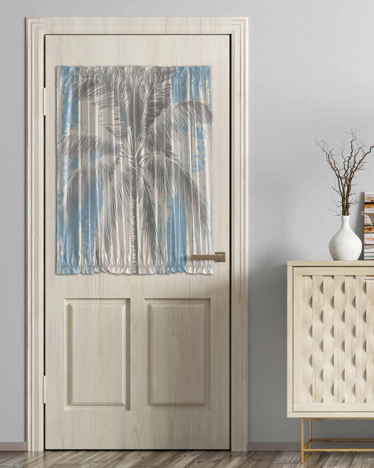 Palm Tree Blackout Door Curtains for French, Glass,Front, Back, Patio ...