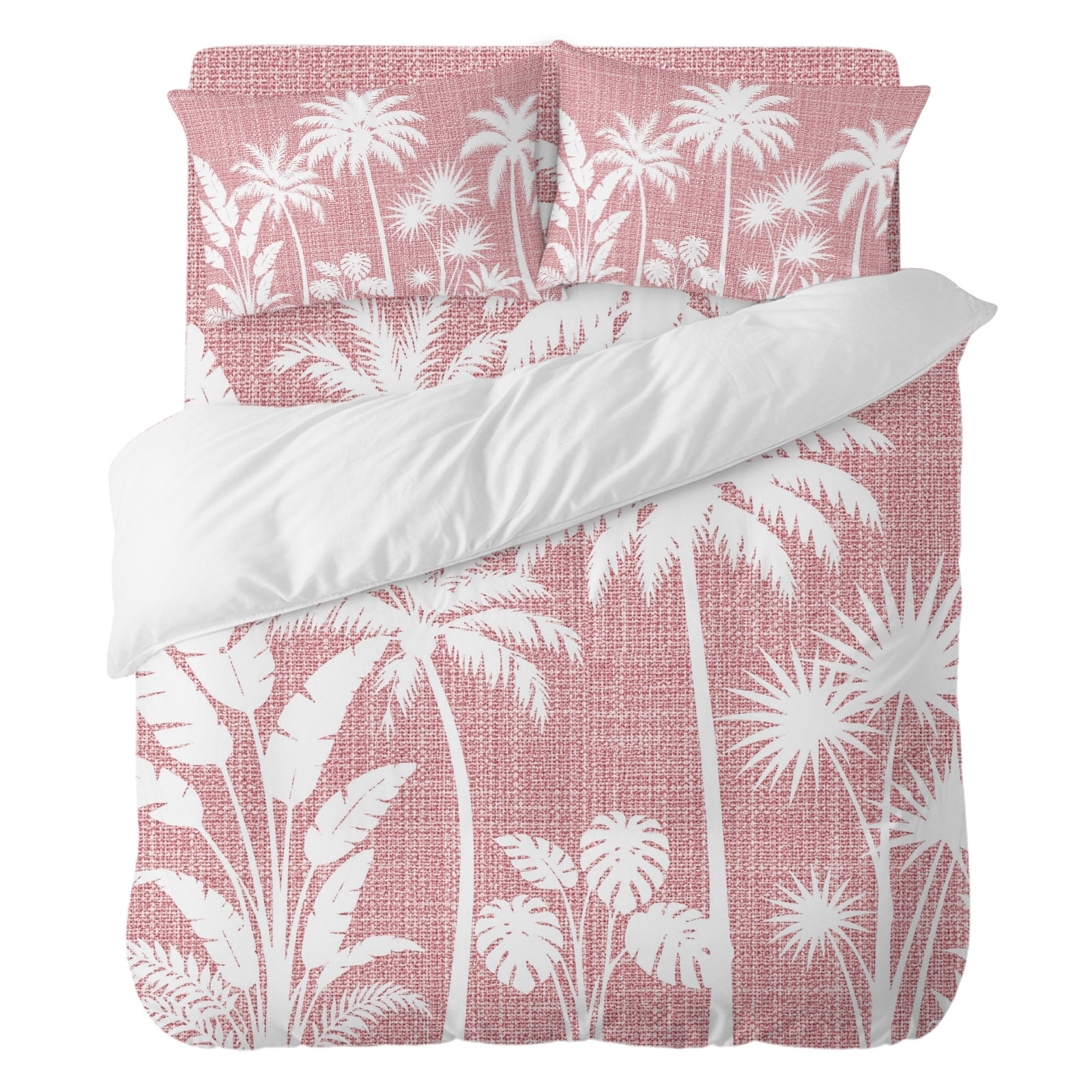 Palm Tree Comforter Set California King Size, Coastal Tropical Monstera ...