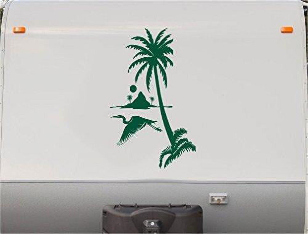 Palm Tree Crane RV Camper Vinyl Decal Sticker Scene - Walmart.com