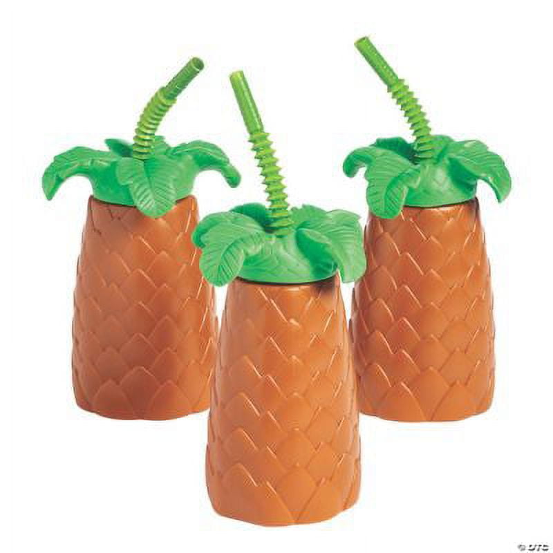 Palm Tree Cups with Lids & Straws - 12 Ct., Luau, Party Supplies, 12 ...
