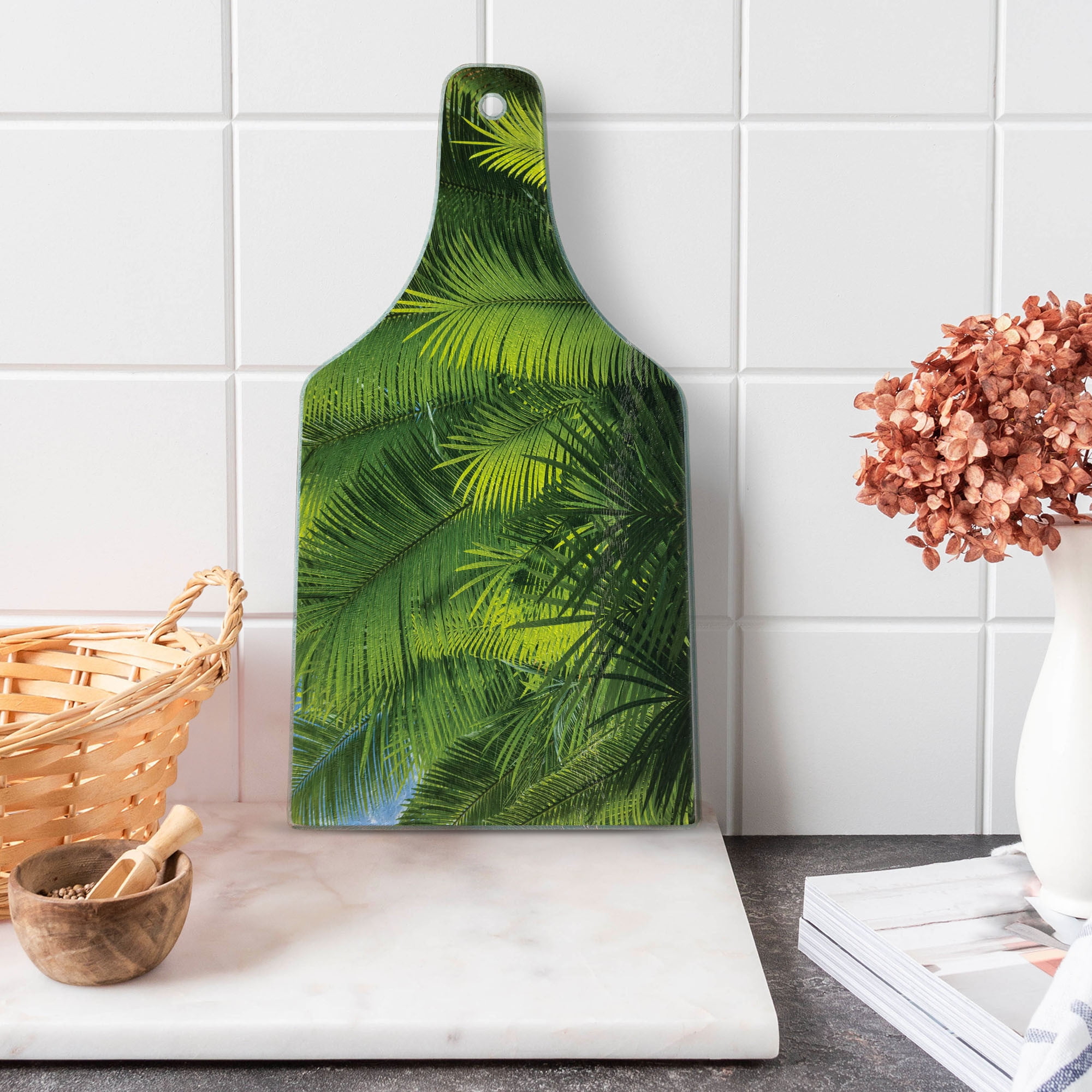 Palm Tree Cutting Board, Plam Tree Foliage Tropical Plants Leaves ...