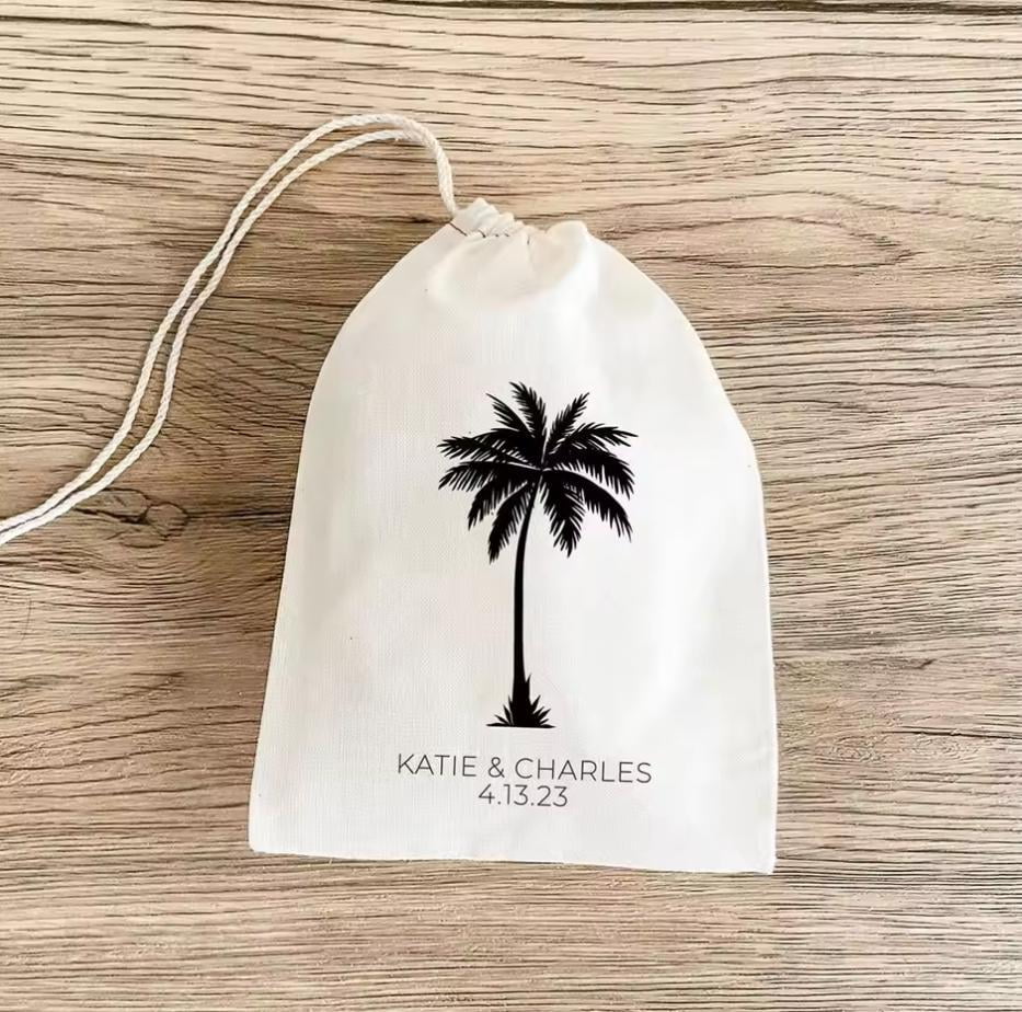 Palm Tree Destination Wedding - Wedding Favor Bag - Gift Bags - Wedding ...