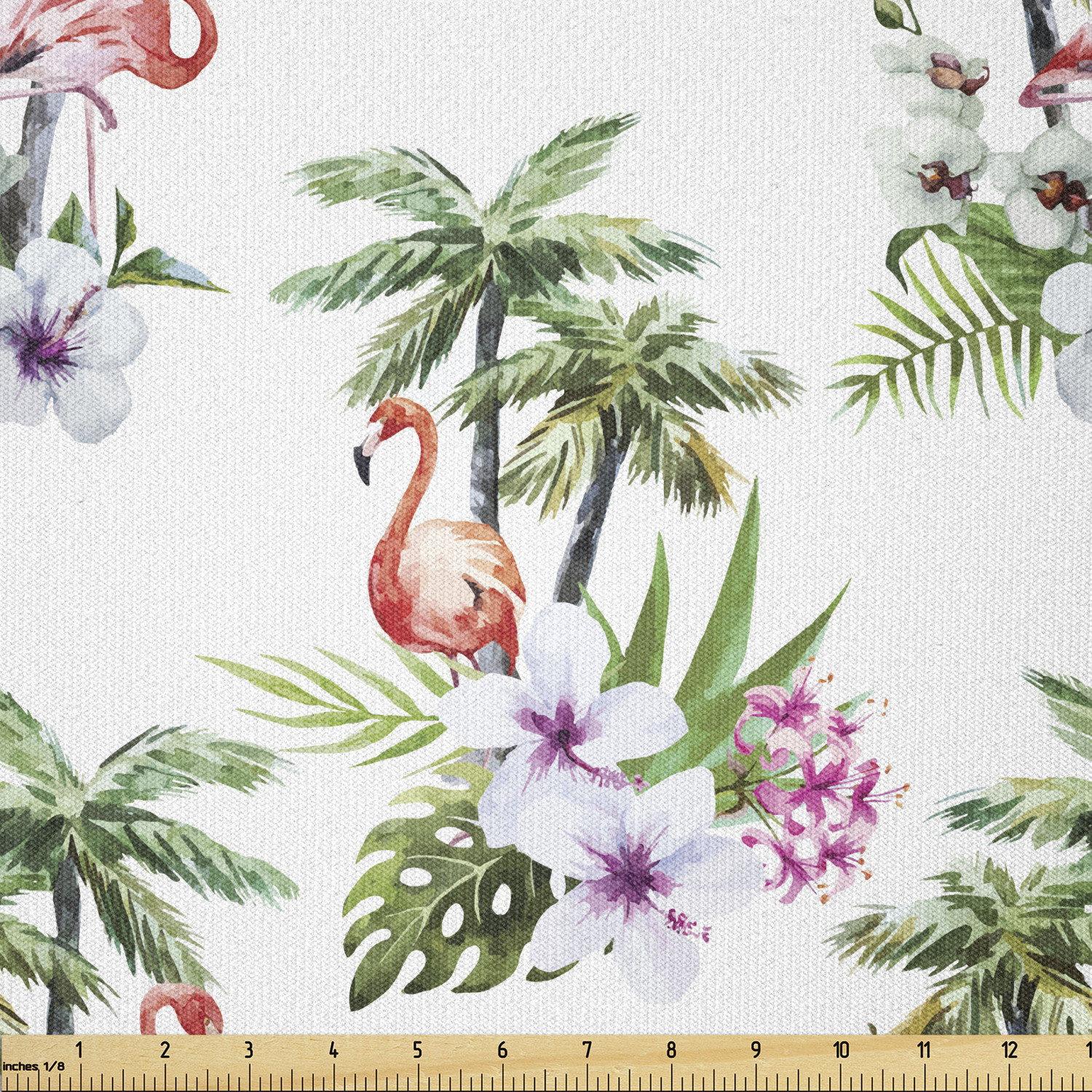 Palm Tree Fabric by The Yard, Tropical Island Inspired Pattern with ...