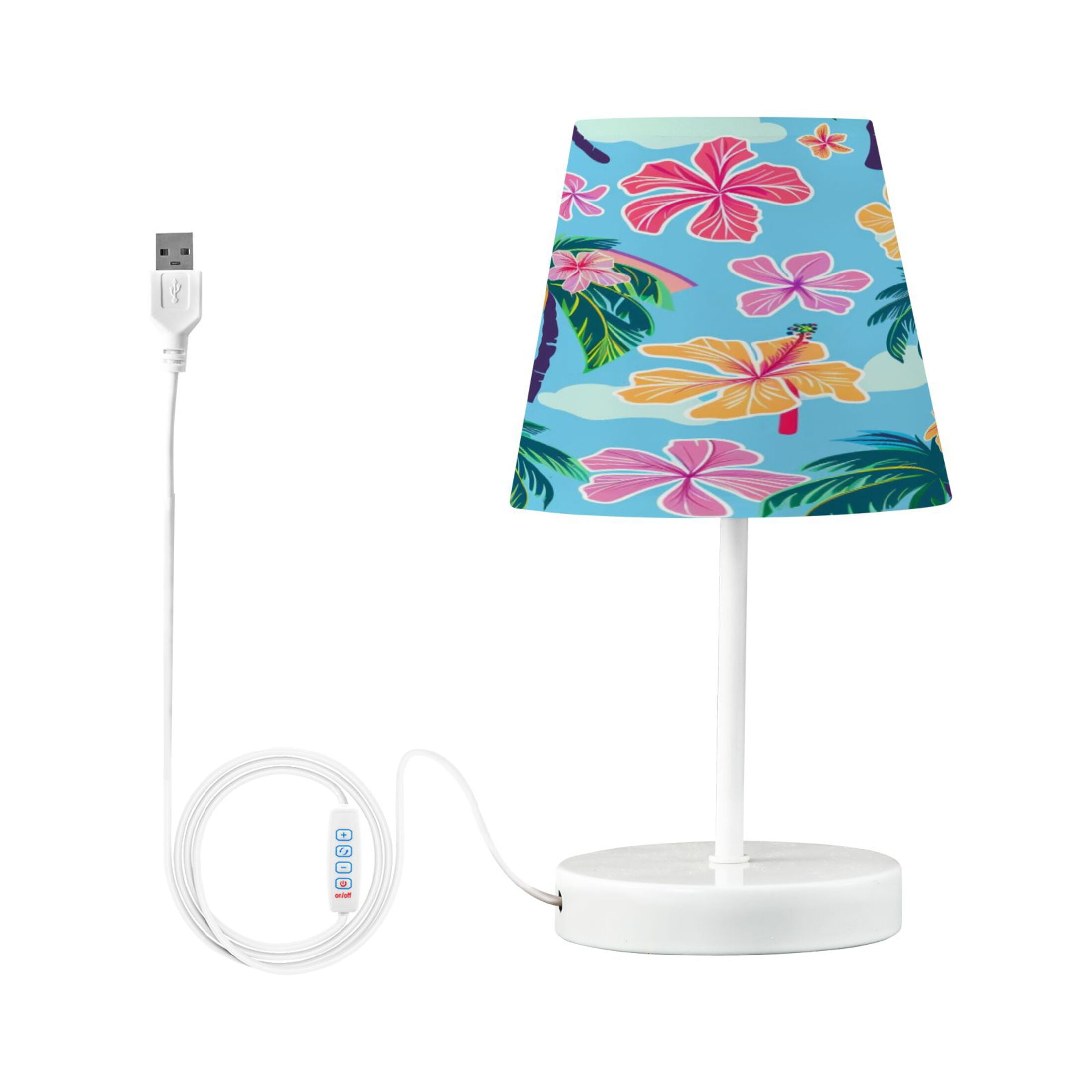 Palm Tree Flower Rainbow Desk Lamp LED Table Nightstand Lamps with 3 ...