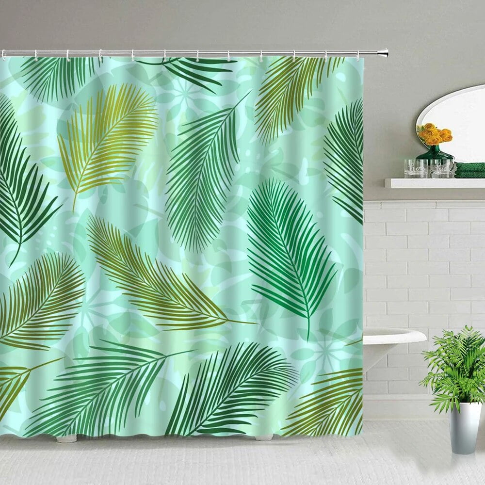 Palm Tree Forest Shower Curtains Tropical Plant Rainforest Landscape ...