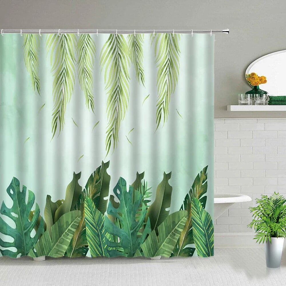 Palm Tree Forest Shower Curtains Tropical Plant Rainforest Landscape ...
