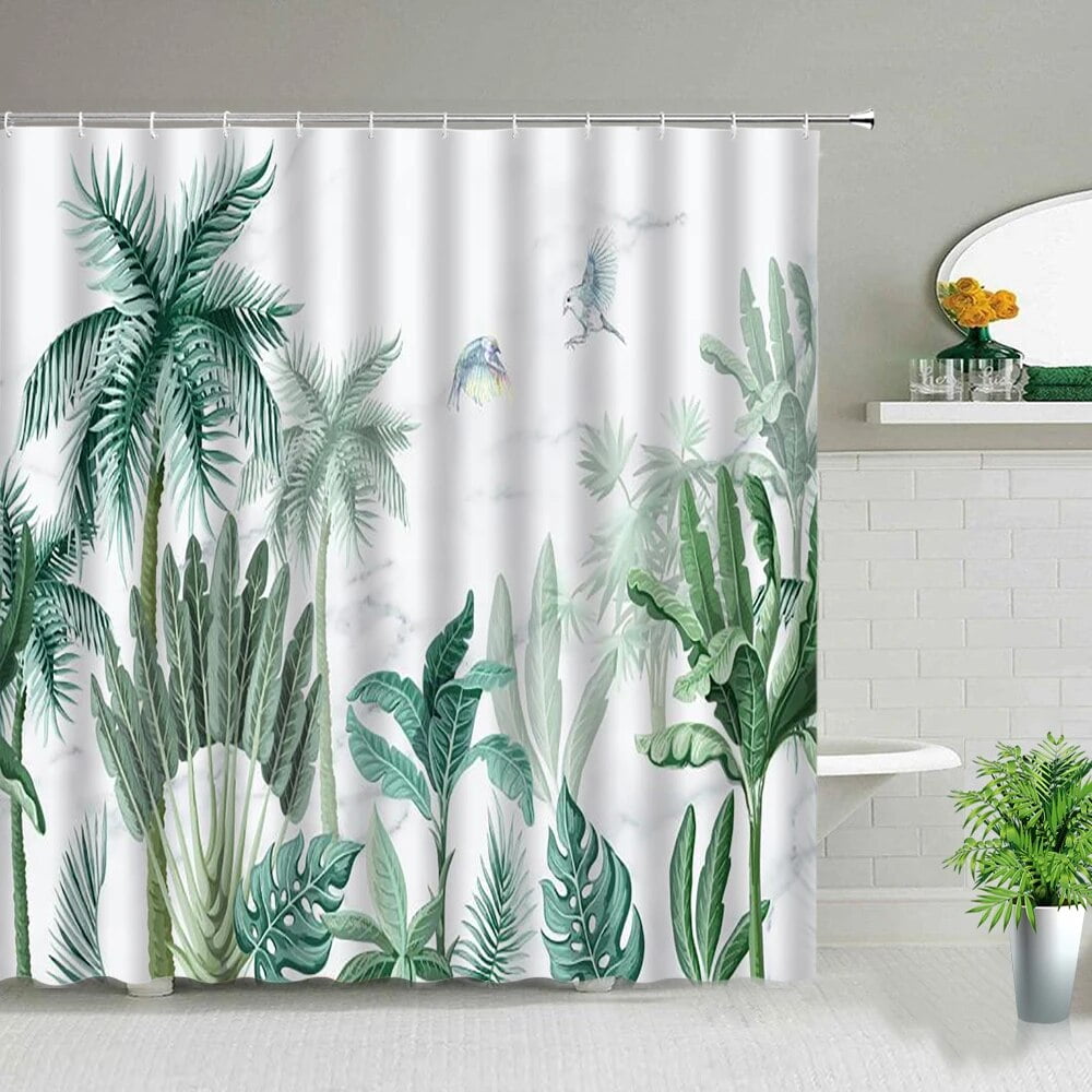 Palm Tree Forest Shower Curtains Tropical Plant Rainforest Landscape ...