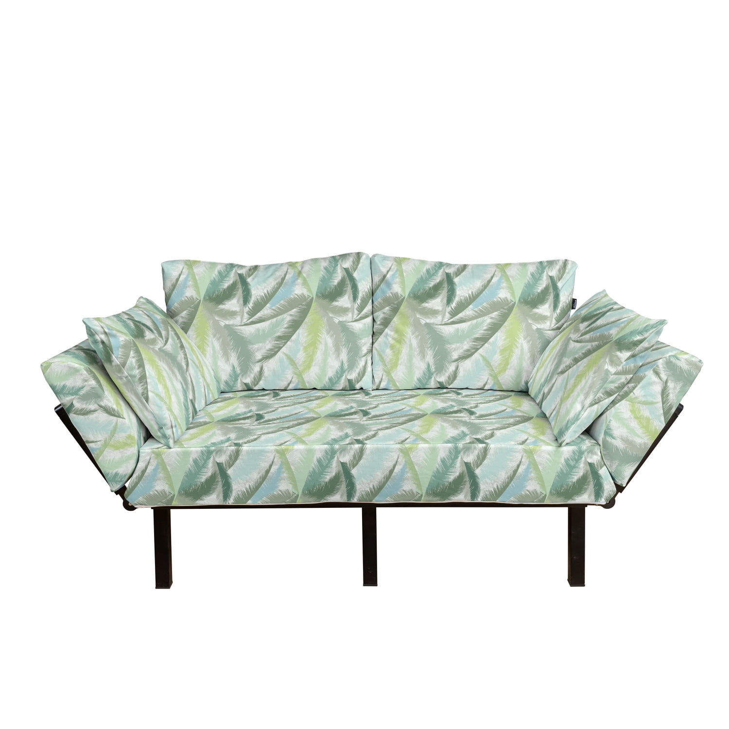 Palm Tree Futon Couch, Leafy Branches in Shades of Green Tropical ...