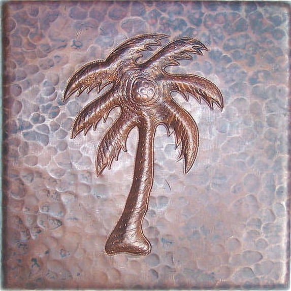 Palm Tree Hammered Copper Tile - Walmart.com