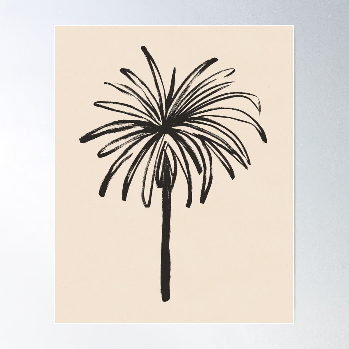 Palm Tree Ink Drawing Poster Wall Art, Modern Wall Decor For Living ...