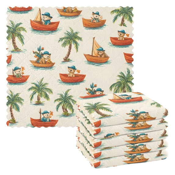 Palm Tree Kitchen Cloth Dish Towels for Drying Washing Absorbent Dish ...