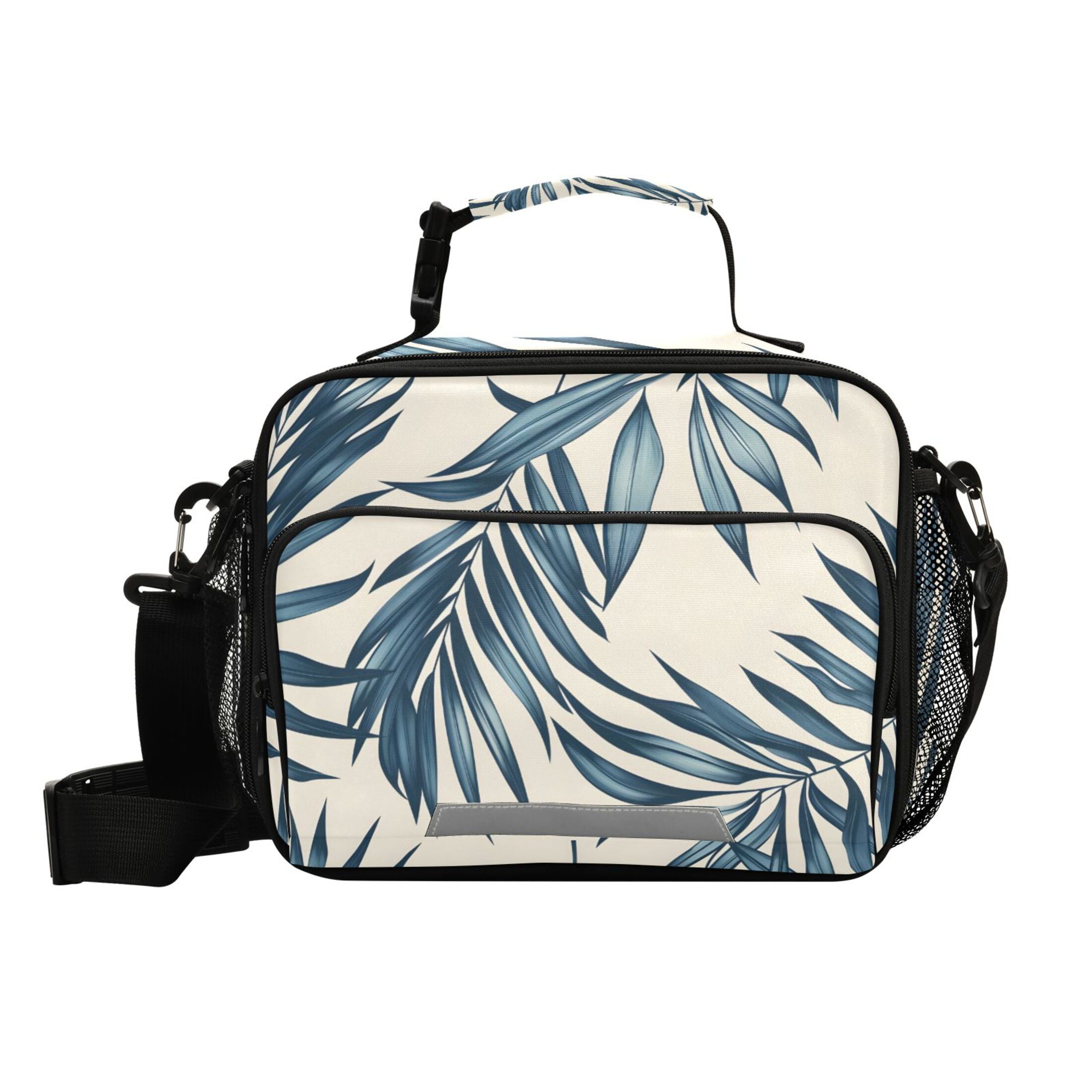 Palm Tree Leaves Hand Painted Insulated Lunch Bag Portable Cooler Bag ...
