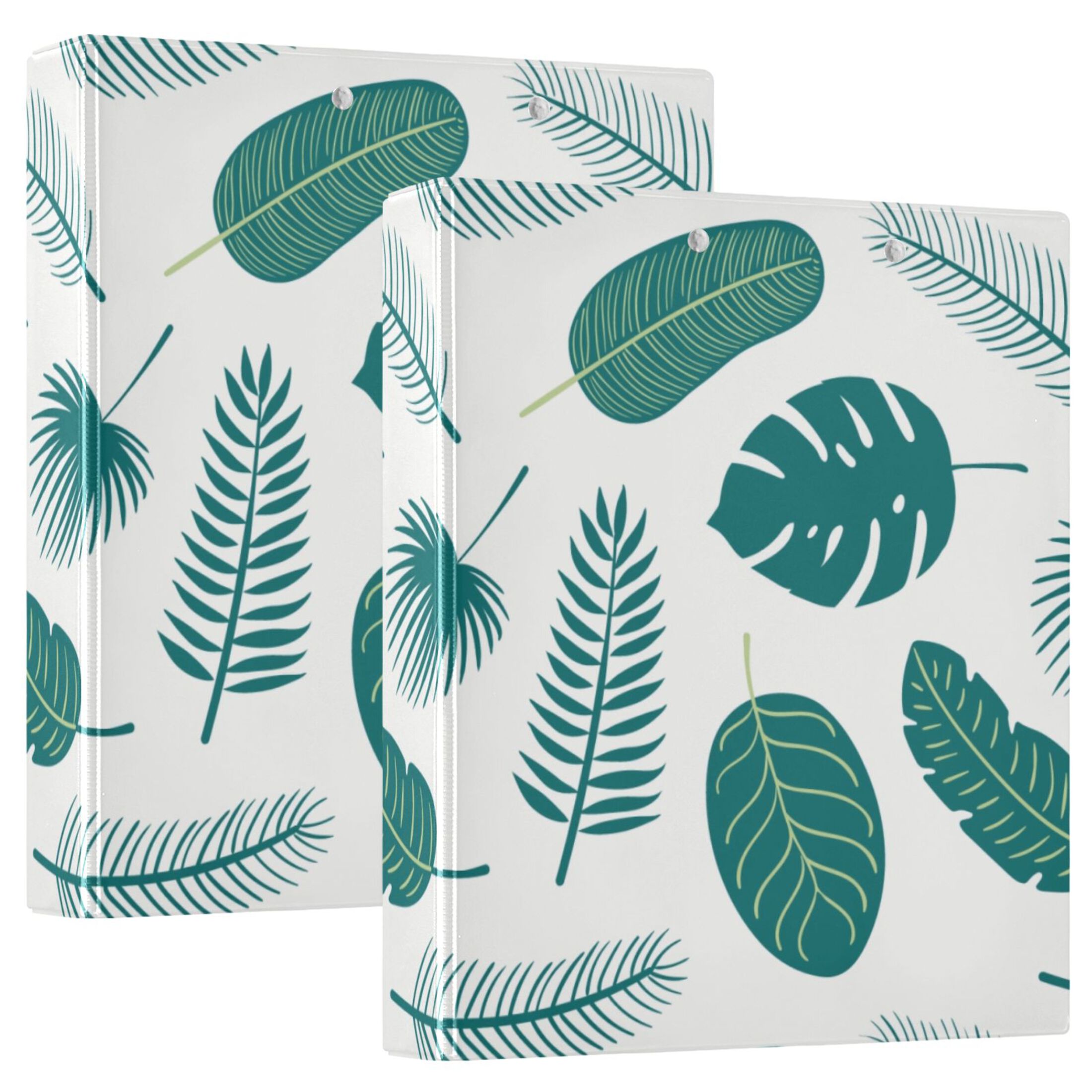 Palm Tree Leaves Tropical Hardcover 3 Ring Binder 1.5 inch Round Rings ...