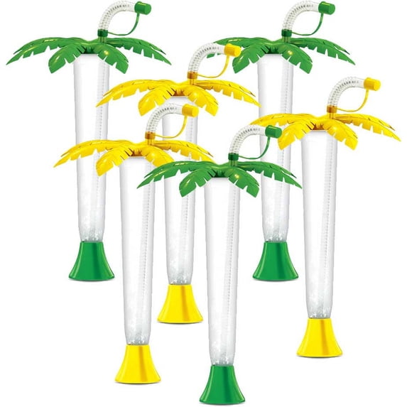 Palm Tree Luau Yard Cups Party 6-Pack - for Margaritas, Cold Drinks ...