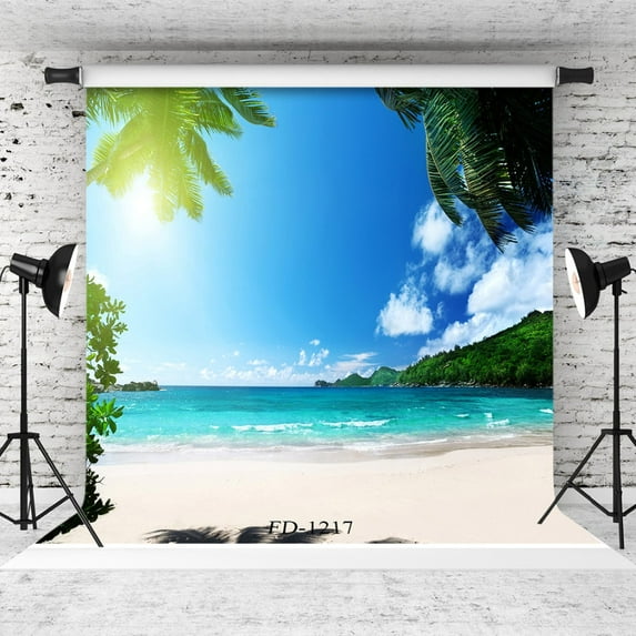 Palm Tree Photography Background Sea Beach Backdrops for Photograph ...