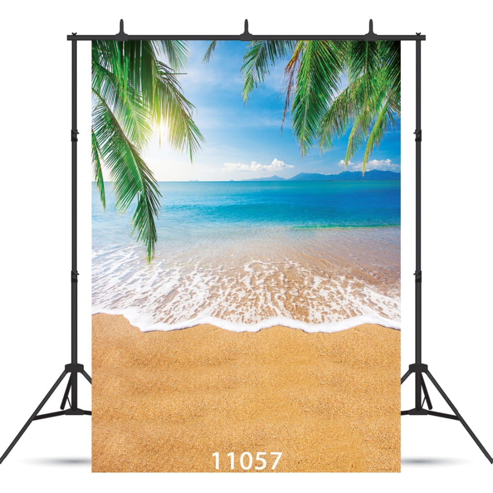 Palm Tree Sea Beach Waves Photography Backdrops Vinyl Cloth Printed ...