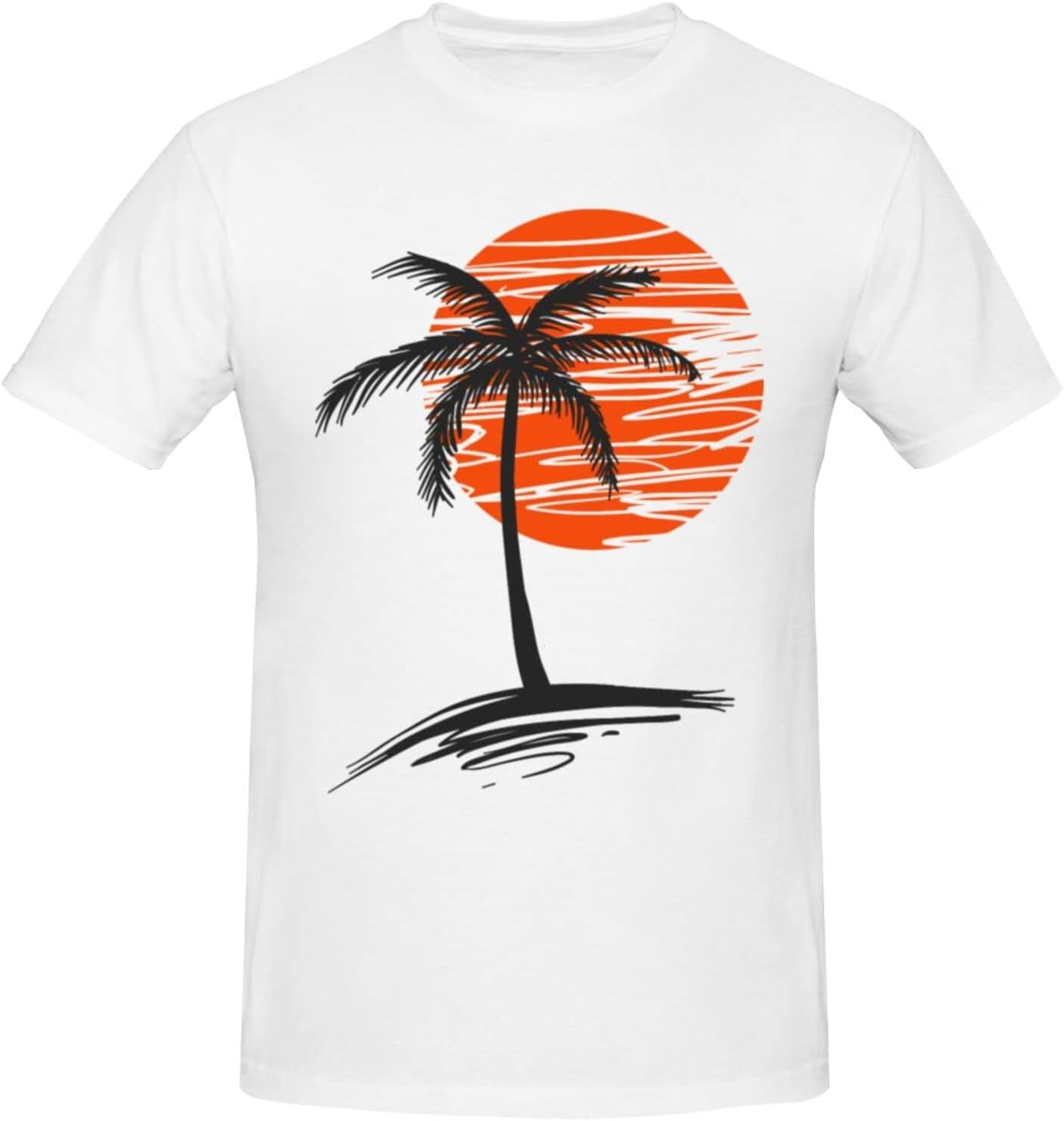 Palm Tree Shirts for Men, Sunset Beach Hawaiian Summer Vacation Short ...