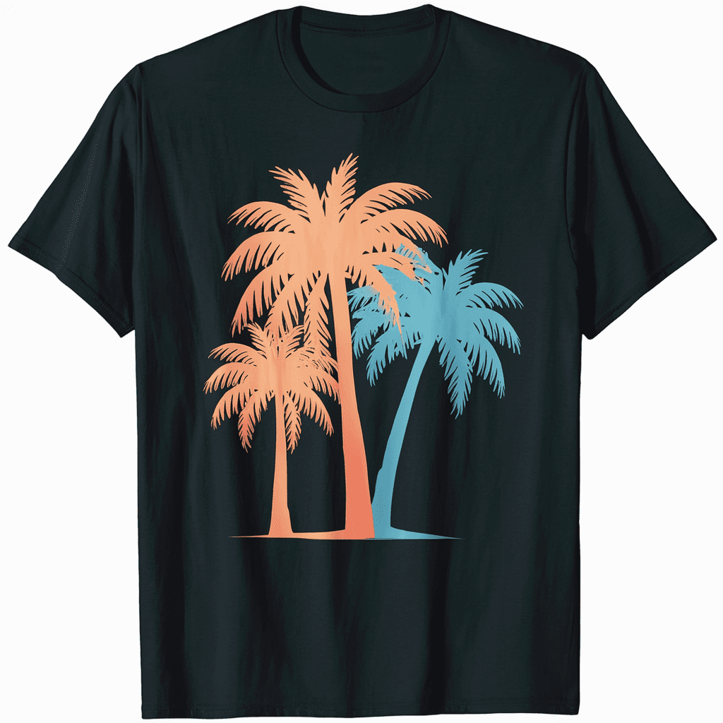 Palm Tree Shirts for Men, Sunset Beach Hawaiian Summer Vacation Short ...