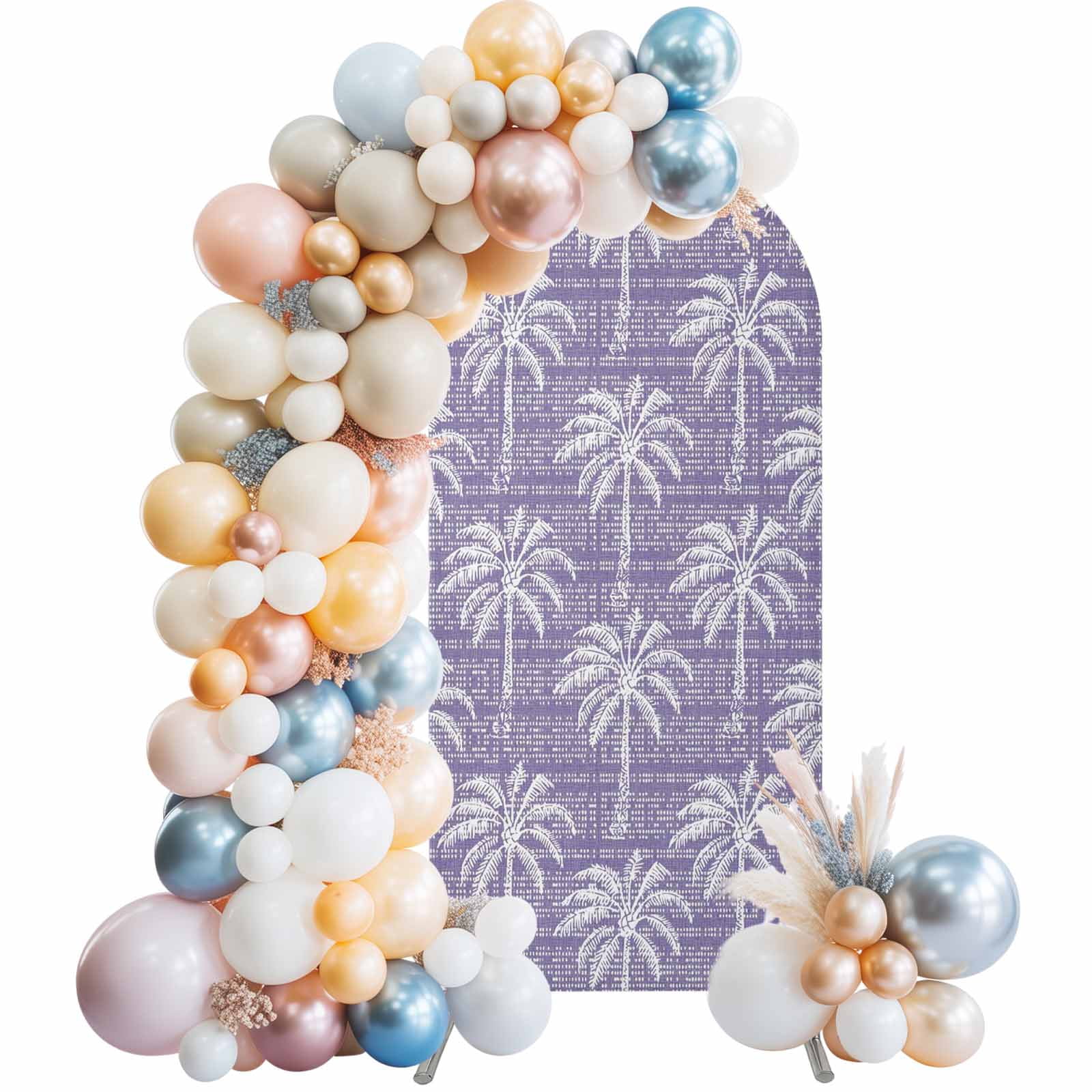 Palm Tree Silhouette Arch Backdrop Cover 7.2 FT Tropical Vintage Palm ...