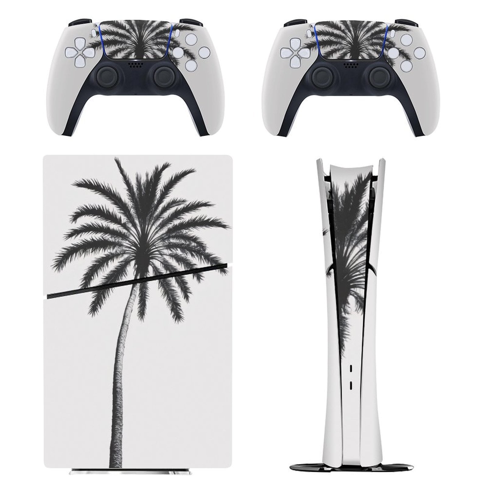 Palm Tree Silhouette Console Skin Bundle for PS5 Pro Slim Disc ...