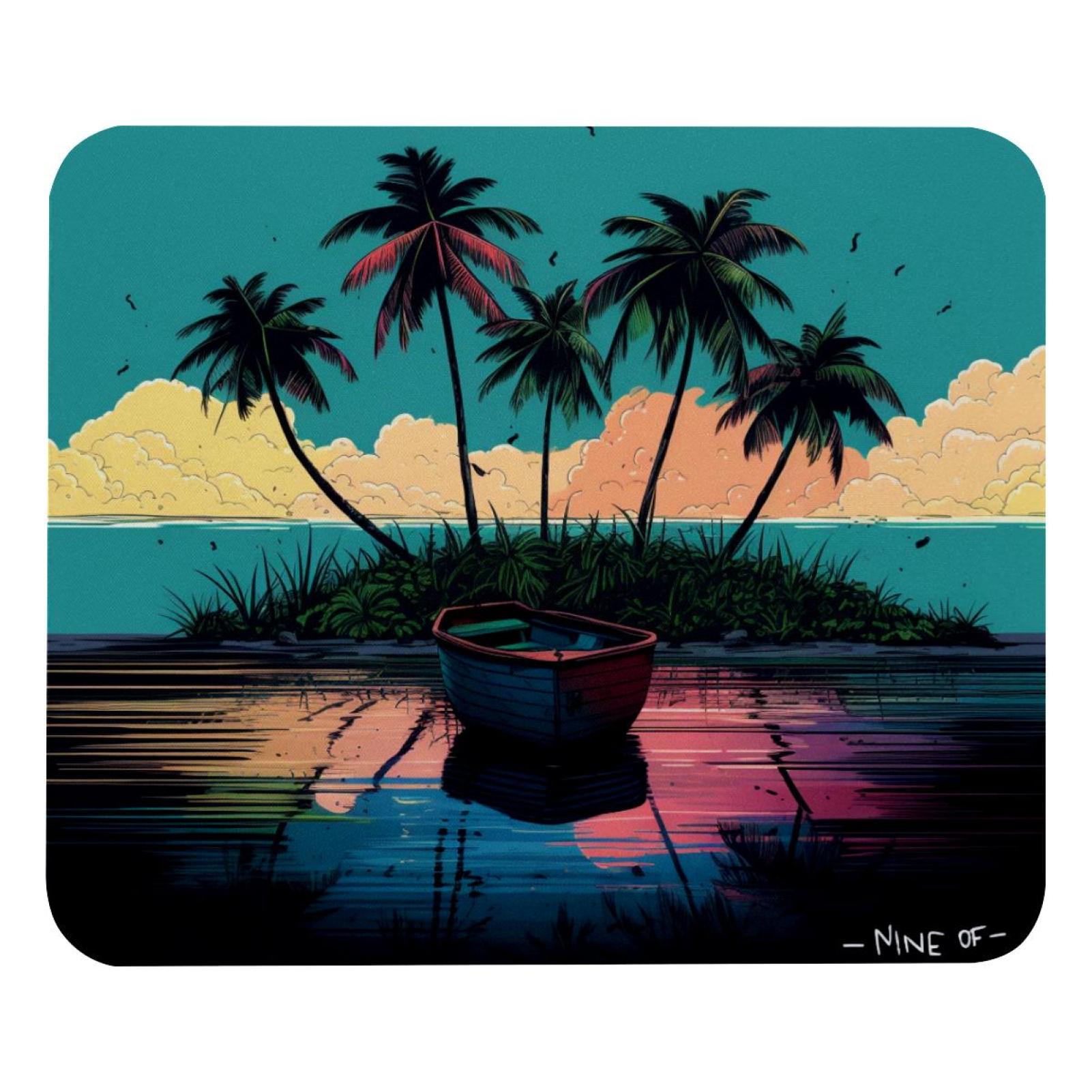 Palm Tree Sky Green Mouse Pad - Smooth Surface, Mousepad Thick Padding ...
