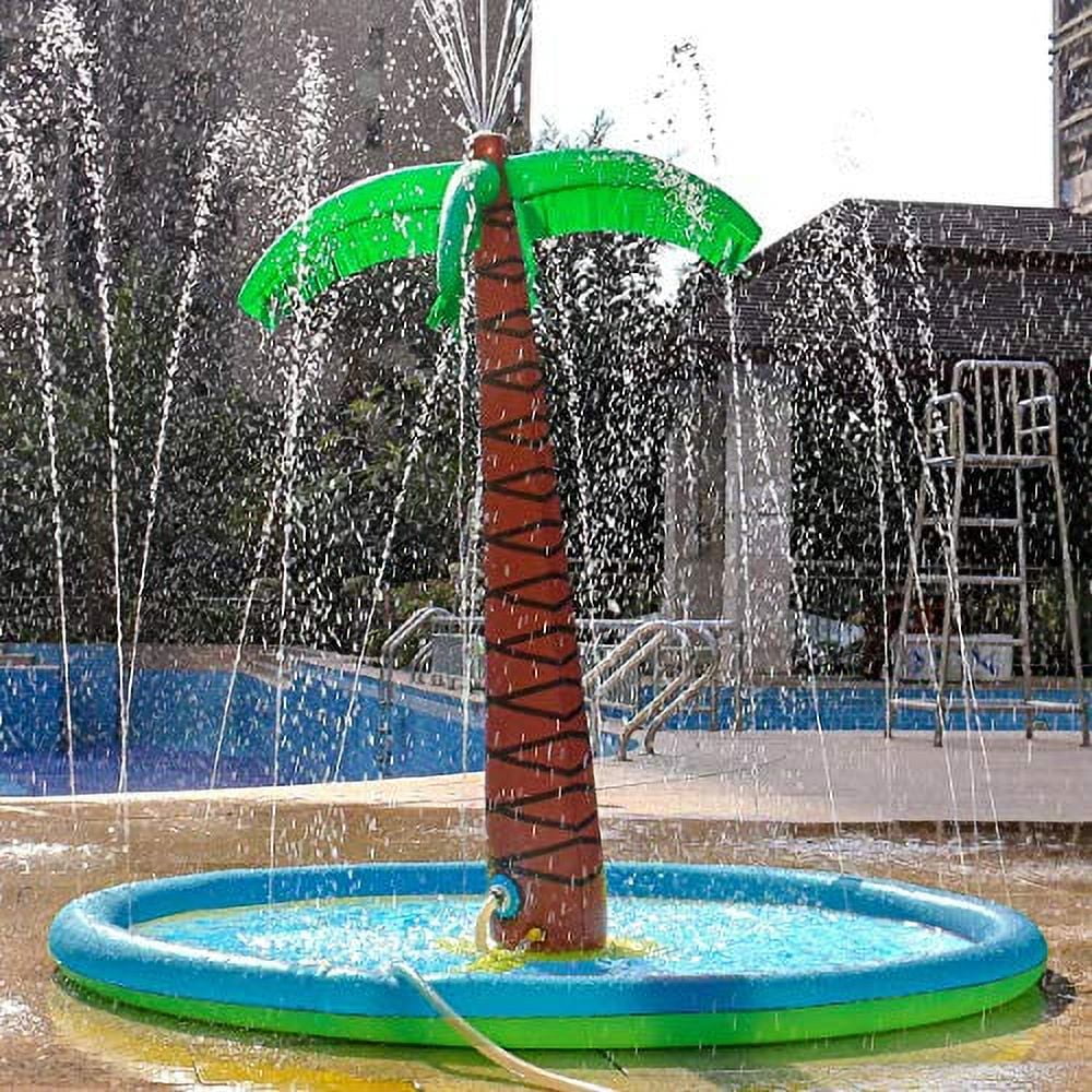 Inflatable 70'' Palm Tree Sprinkle and Splash Mat, Summer Play Toy and ...