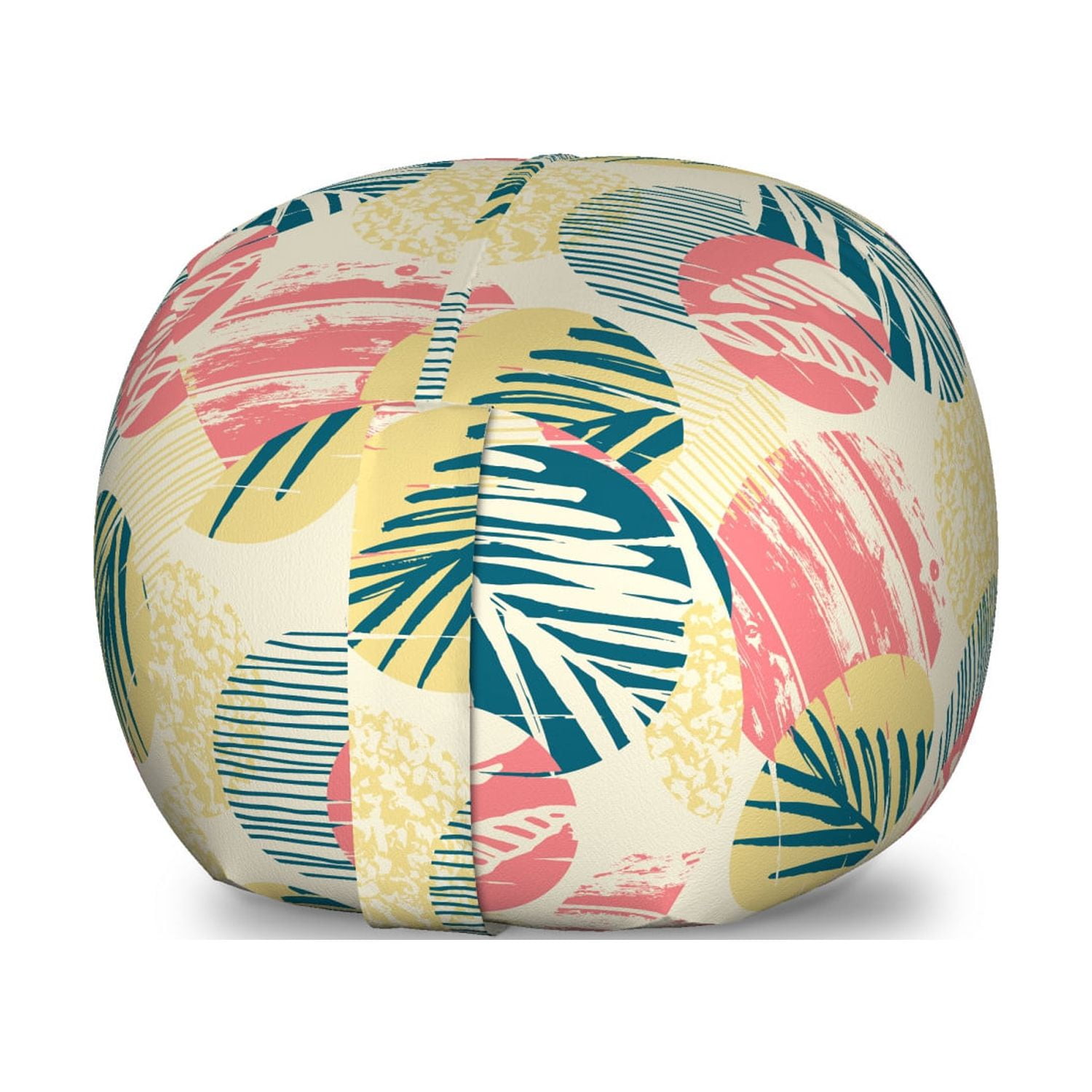 Palm Tree Storage Toy Bag Chair, Exotic Leaves with Grunge Display and ...