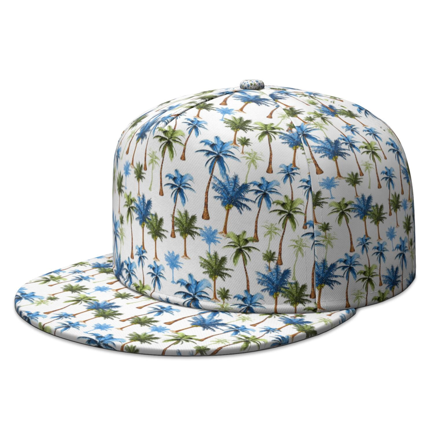 Palm Tree Sunset Snapback Hat - Adjustable Flat Brim Cap for Men Women ...