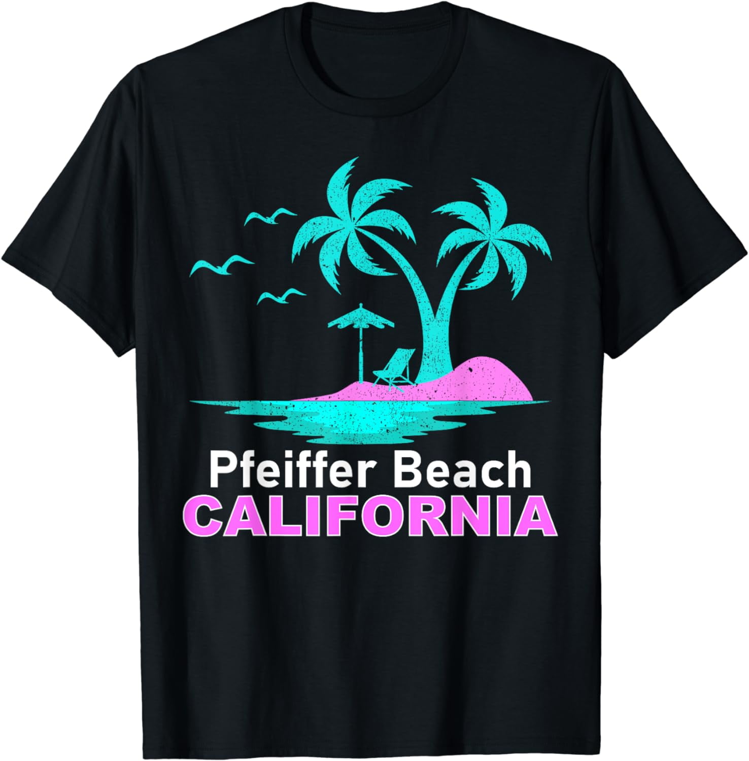 Palm Tree Sunset Summer Vacation California Pfeiffer Beach T-Shirt ...