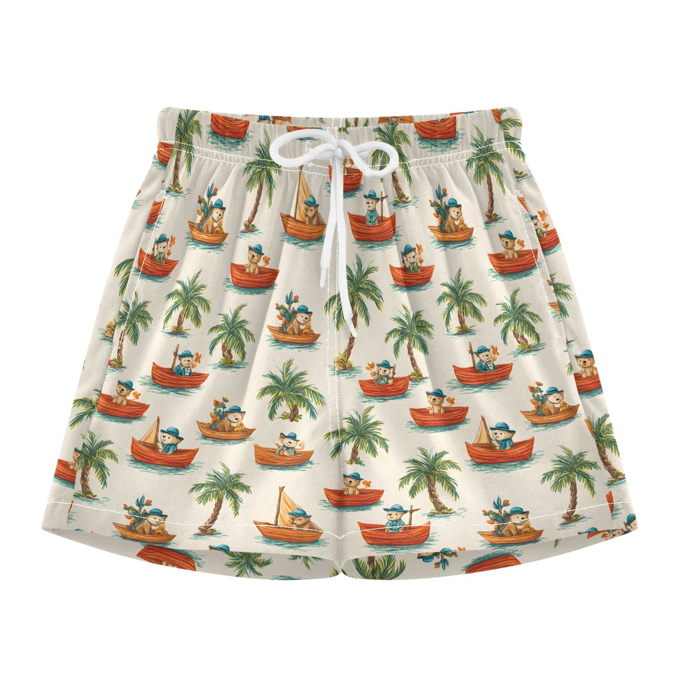 Palm Tree Swim Trunks Quick Drying Bathing Suit Summer Shorts Swimwear ...