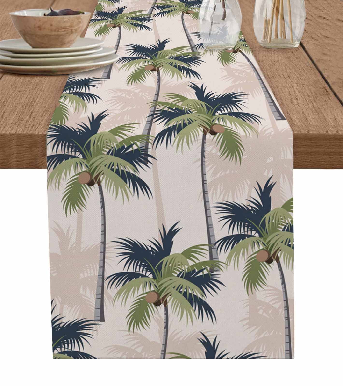 Palm Tree Table Runner 36 Inches, Tropical Coconut Plant Summer Seaside ...