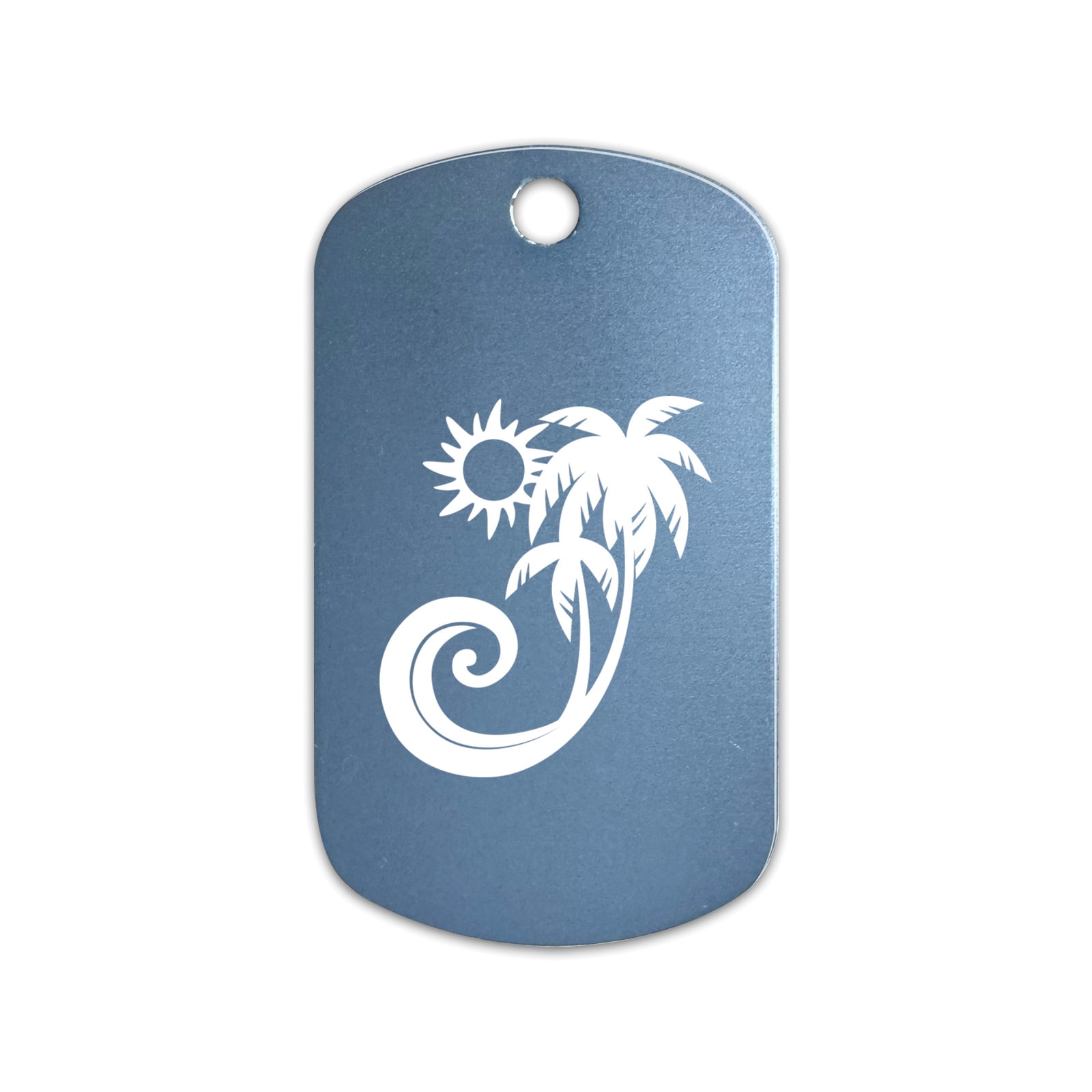 Palm Tree Tropical Beach GI Dog Tag Aluminum Keychain beach life la ...