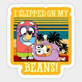 Palm Tree Vintage I Slipped On My Beans Sticker Bluey Stickers For Kids ...