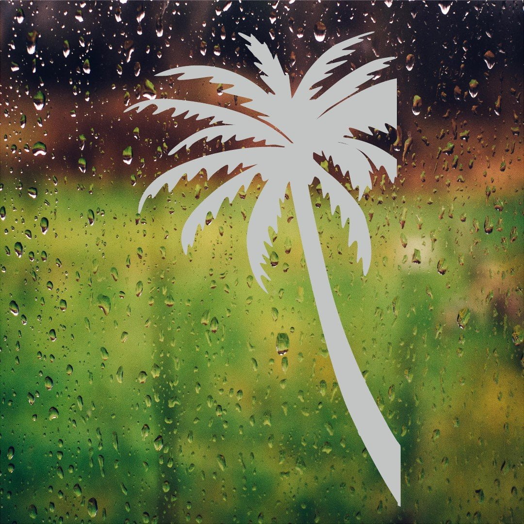 Palm Tree Vinyl Shower Door Window Decals - Etched Glass Design ...