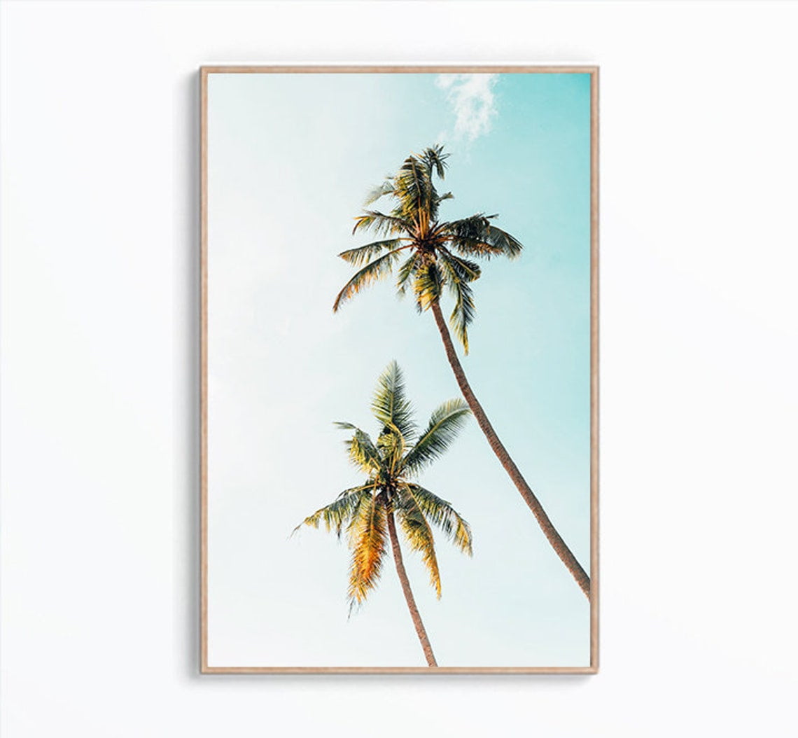 Palm Tree Wall Art Print, Palm Tree Poster, Tropical Wall Art, Beach ...