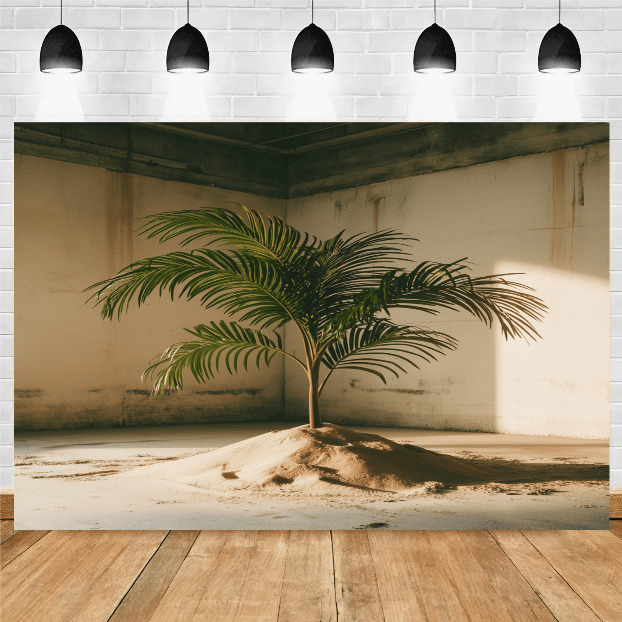 Palm Tree in Sand Pile Natural Scenic Backdrops Summer Landscape ...