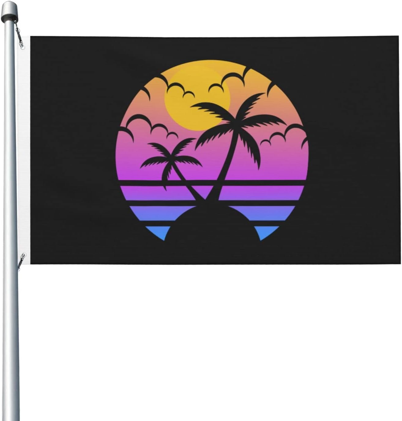 Palm Trees At Sunset Flag Double-Sided Durable Outdoor Banner Home ...