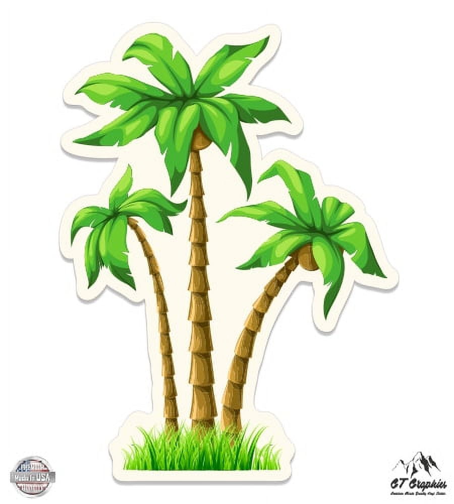 Palm Trees Cute - 3" Vinyl Sticker - For Car Laptop I-Pad Phone Helmet ...