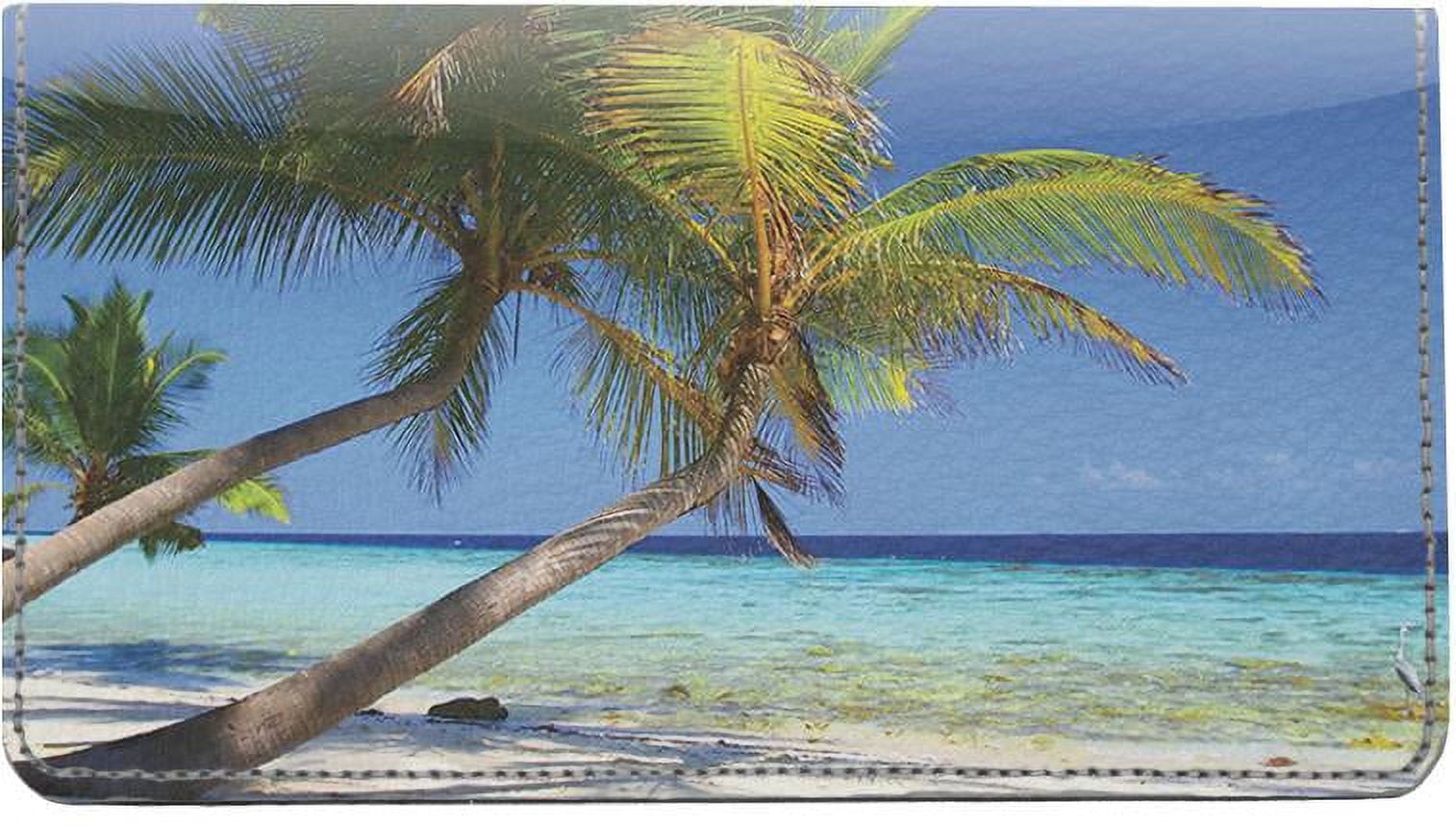 Palm Trees Designer Checkbook Cover, Credit Card Slots & Pen Loop ...