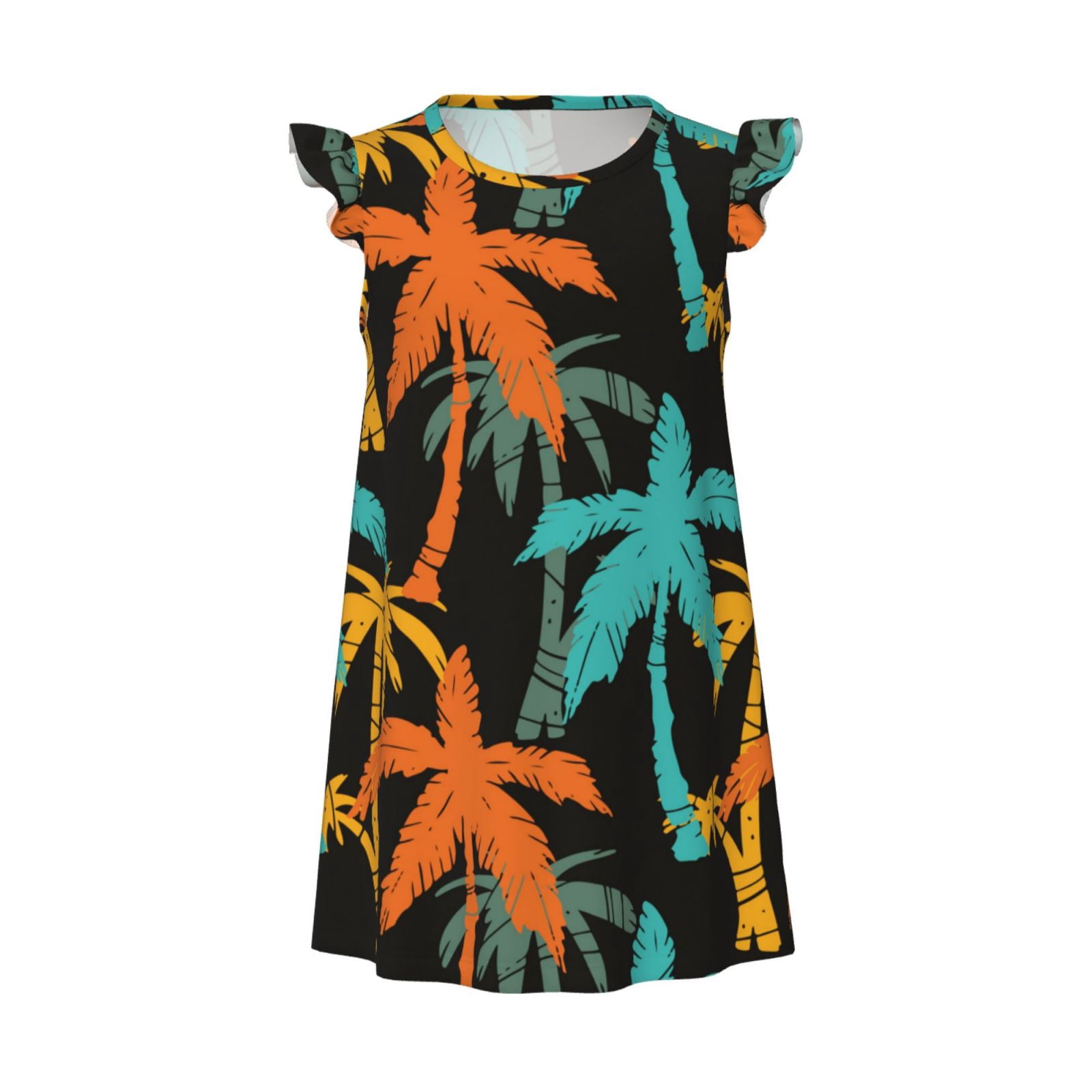 Palm Trees Girls Nightgowns, Pajamas for Girls, Soft Flutter Short ...