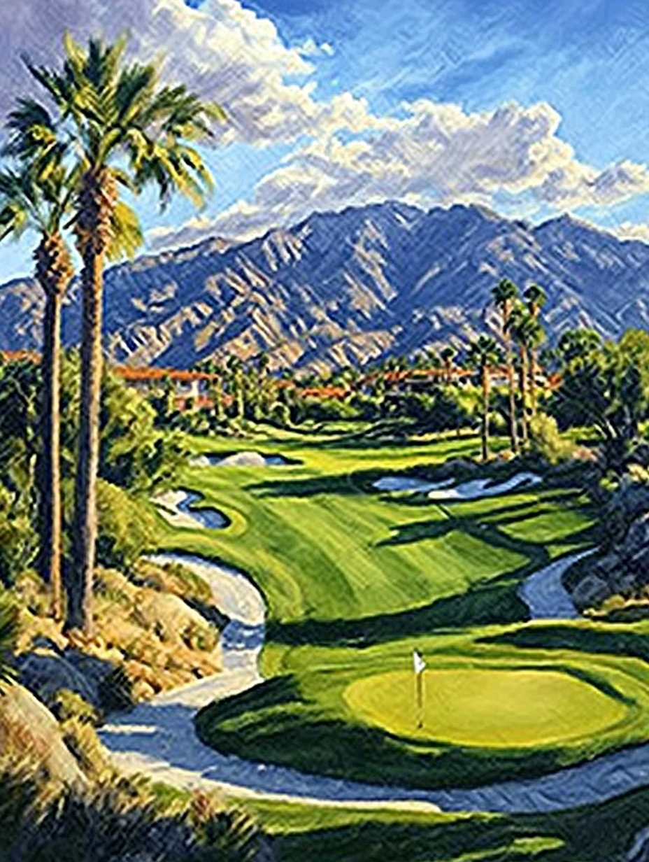 Palm Trees Golf Course Canvas Print/Wall Art， Suitable for Living Room ...