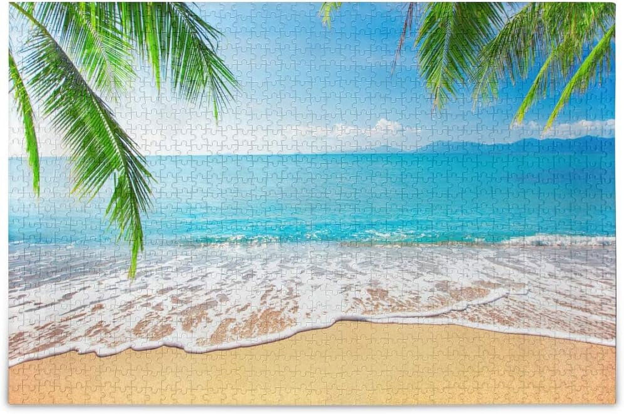 Palm Trees Hawaiian Tropical Seashore Beach Jigsaw Puzzles for Adults ...