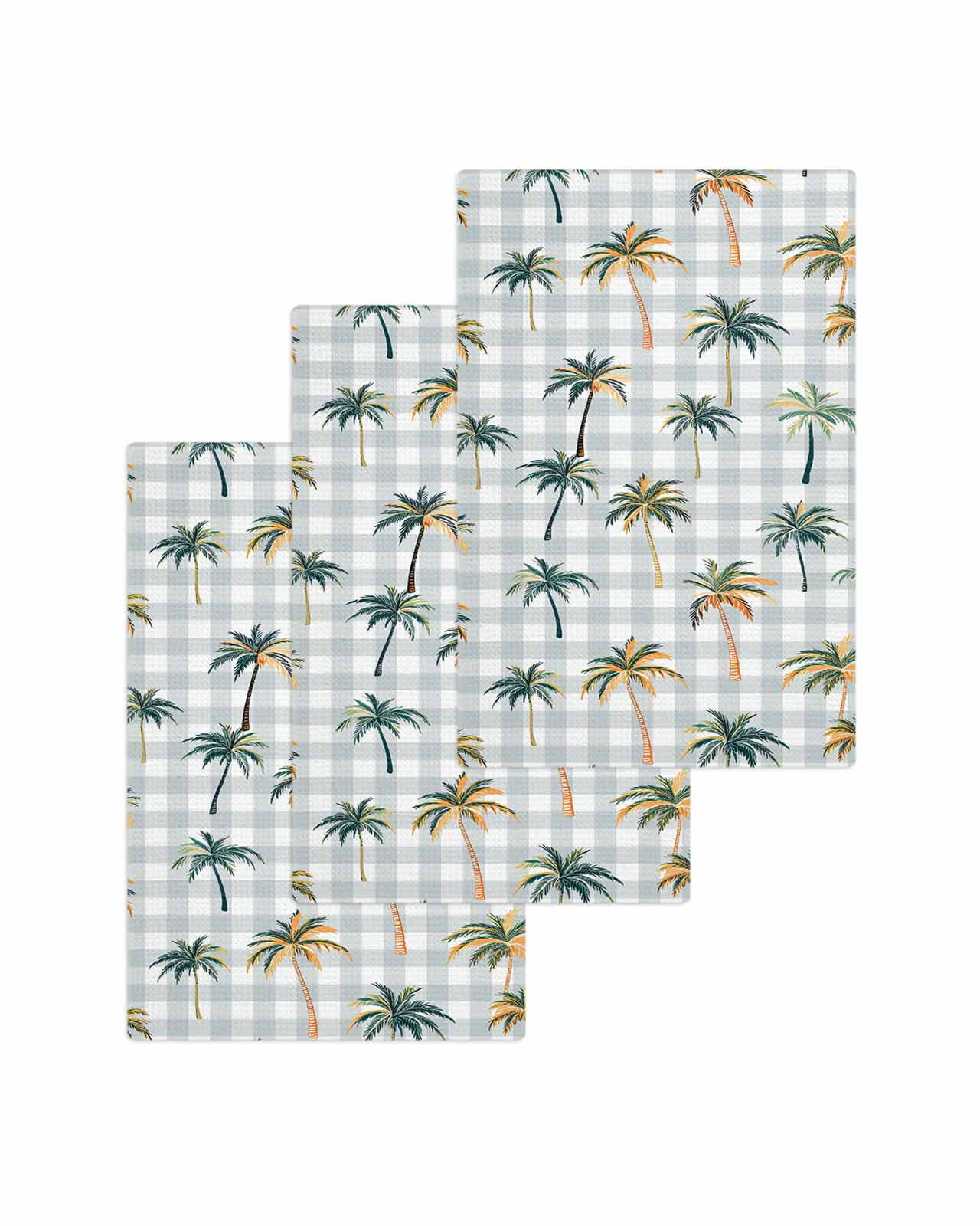 Palm Trees Kitchen Dish Towels for Drying Dishes Set of 3, Watercolor ...