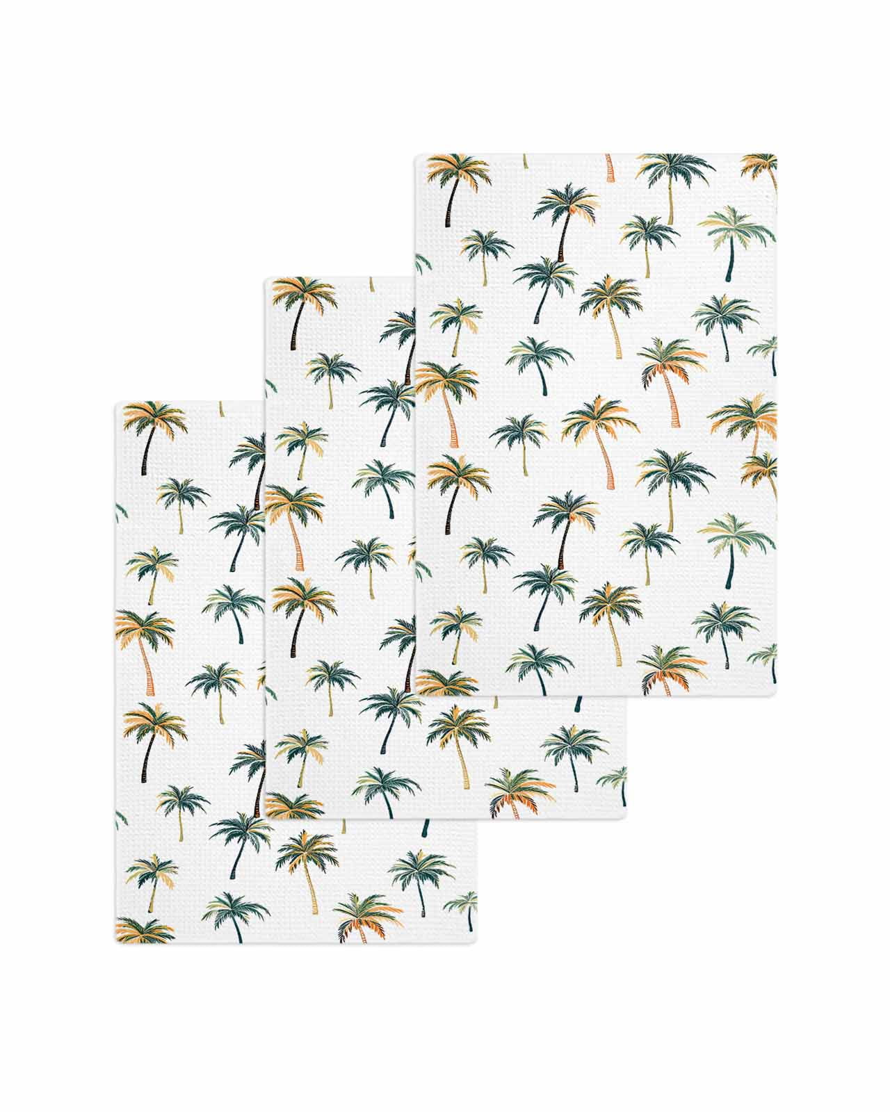 Palm Trees Kitchen Dish Towels for Drying Dishes Set of 3, Watercolor ...