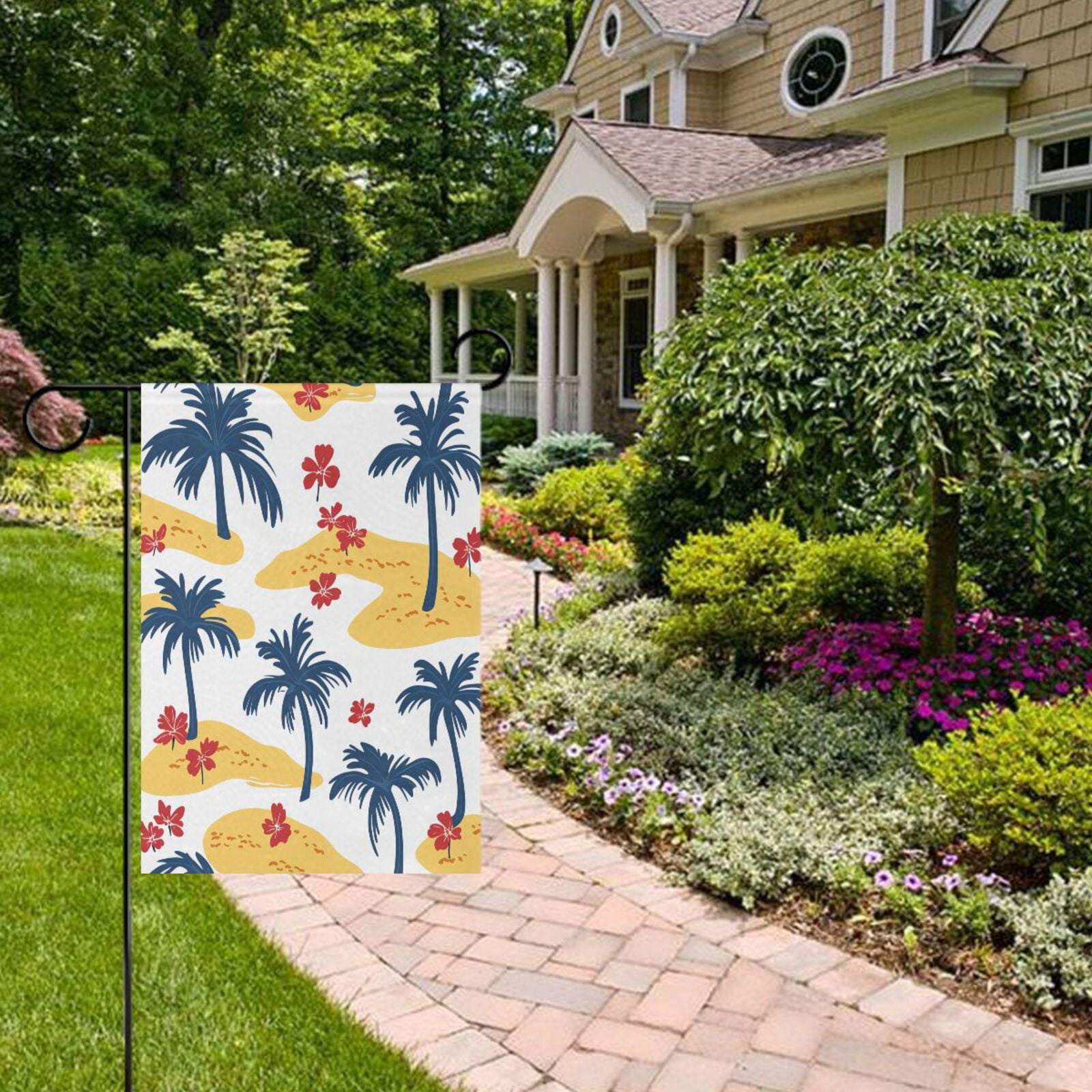 Palm Trees Sand Dunes Garden Flag Double Sided 12 x 18 Inch Outside ...